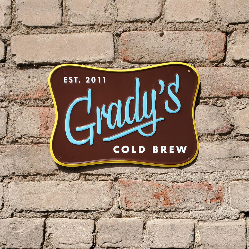Grady's Tin Tacker Sign | Grady's Cold Brew